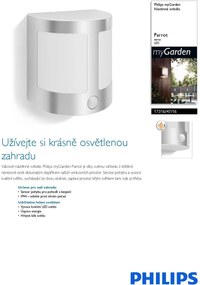 LED Venkovní nástěnné svítidlo Philips Parrot s pohybovým čidlem 17316/47/16 chromové 2700K