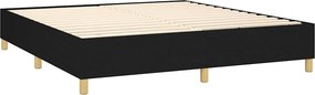Box spring postel s matrací a LED černá 180x200 cm textil 3138975