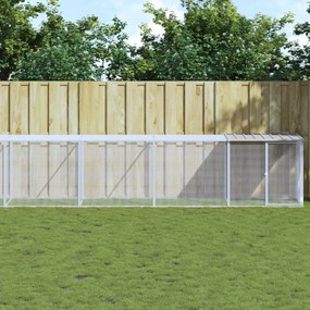 Klec pro kuřata se střechou světle šedá 803 x 98 x 90 cm ocel 3189047