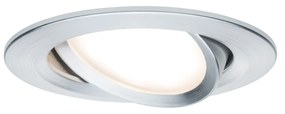 Paulmann 93903 Premium LED Slim Coin Satin, náklopná zápustná bodovka 3x6,8W LED 2700K stmívatelná, soustružený hliník, prům. 8,4cm