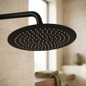 Rea Rea, kulatá dešťová sprchová hlavice 25cm, JS-P014B, černá matná, REA-P8601