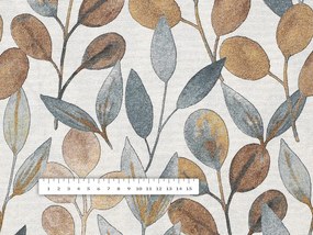 Biante Dekorační povlak na polštář Porto PRT-009 Modro-hnědé listy na režném 50 x 70 cm