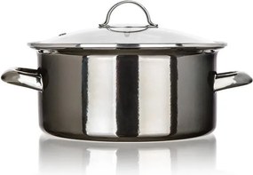 Smaltovaný hrnec s poklicí METALLIC Black 3,75 l