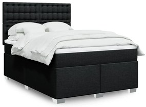 Box spring postel s matrací černá 140x200 cm textil 3290527