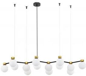 Satina zlato-černo-bílý designový lustr Ovalino 157