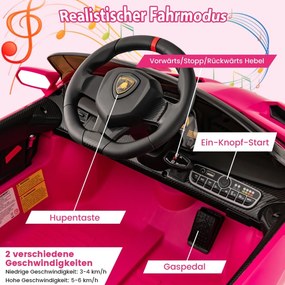 Costway Dětské elektrické auto Lamborghini s dálkovým ovládáním a LED světlomety