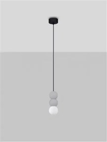 LED šedá designová svítilna Zero