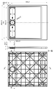 BPS-koupelny Obdélníková akrylátová sprchová vanička HYD-OSV-DEKO 90x80 černá