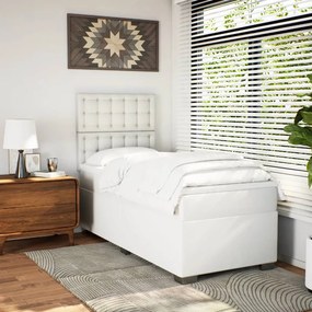 Box spring postel s matrací bílá 90x200 cm umělá kůže 3290705
