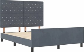 Postel s boxspringem s čelo Tmavě šedá 160 x 200 cm samet 3344886