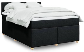Box spring postel s matrací černá 160x200 cm textil 3286733