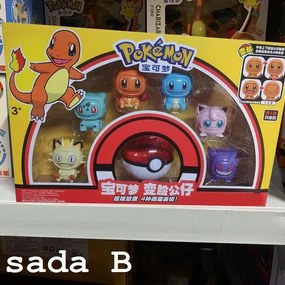 Pokémoni měnící obličeje s Pokeballem, sada 6 ks - 2 varianty Balení: s krabicí, Varianta: sada B