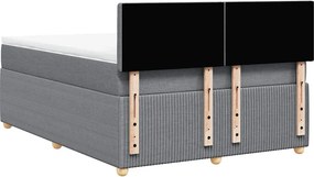 Box spring postel s matrací světle šedá 160 x 200 cm textil 3287521