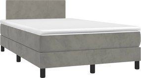 Box spring postel s matrací světle šedá 120x190 cm samet 3269825