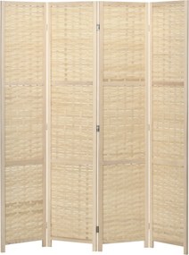 HOMCOM Vnitřní 4-panelový dřevěný a bambusový paravan, skládací úspora místa, výška 170 cm, přirozený