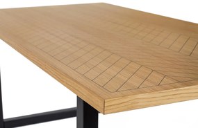 Dubový rýhovaný konferenční stolek Woodman Camden s březovou podnoží 120 x 60 cm