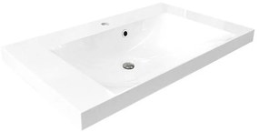Mereo, Bino, koupelnová skříňka s umyvadlem z litého mramoru 101 cm, bílá CN662M