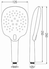 Mexen příslušenství - 1-bodový ruční sprchový set R-22, černá, 785226052-70