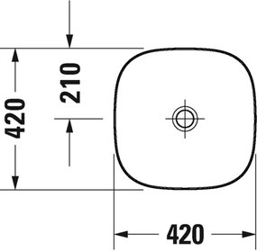 Duravit Zencha - Umyvadlová mísa 420x420x140 mm, bílá matná 2373423279
