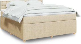 Box spring postel s matrací krémová 180x200 cm textil 3289854