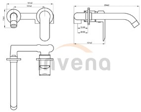 Invena Siros, podomítková umyvadlová baterie, černá matná, BP-90-U04-A