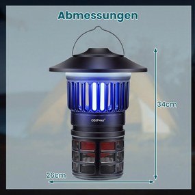 Costway Elektrický hubič hmyzu 2 v 1 Lampa proti komárům s LED světlem USB