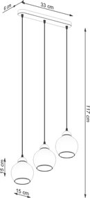 Závěsné svítidlo SOLLUX ALINO 3 černé E27 3x60W bez žárovky SL.1142