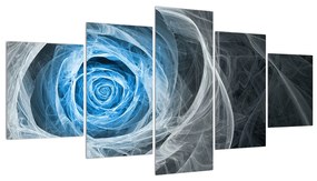 Abstraktní obraz modré růže (150x80 cm)