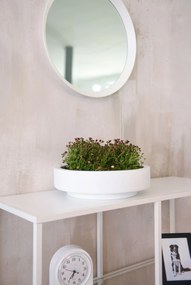 Mísa na květiny ESCADA LOW, sklolaminát, Ø 37 cm, bílá