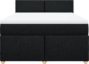 Box spring postel s matrací černá 160x200 cm textil 3289026