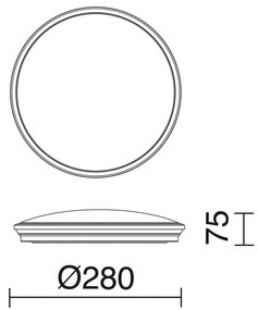 Indeluz 731B-L4118B-01 stropní přisazené LED svítidlo Carme, kulaté, bílé, 16,5W, 3000/4000/6000K, 120°, ø28cm, IP44