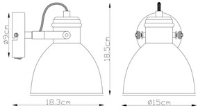Globo 54018-1 - Nástěnné bodové svítidlo WIHO 1xE27/40W/230V