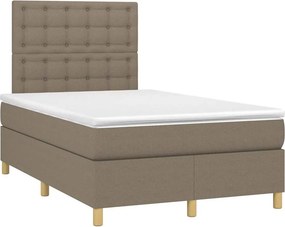 Box spring postel s matrací a LED taupe 120x190 cm textil 3270278