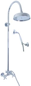 Slezák RAV Vodovodní baterie sprchová MORAVA RETRO s hlavovou a ruční sprchou, Barva: chrom, Rozměr: 100 mm - MK181.0/3