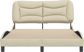 Rám postele bez matrace Hvar krémový 120 x 200 cm textil 3207763