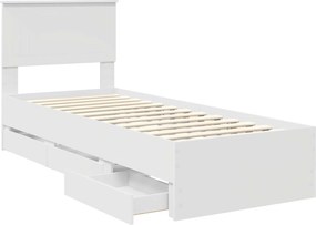 Rám postele se zásuvkou Bílá 75 x 190 cm Inženýrské dřevo 3410756