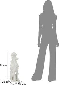 Dekorativní soška Dog 61 cm bílá
