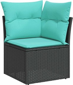 8dílná zahradní sedací souprava s poduškami černá polyratan 3325795