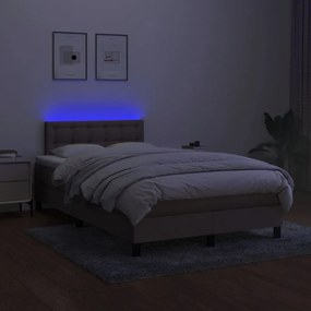 Box spring postel s matrací a LED taupe 120x190 cm textil 3270071