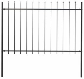 vidaXL Marketos Zahradní plot Woerden s kopím nahoře ocelový 181 x 120 cm černý