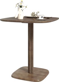 HOMCOM Jídelní stůl pro 4 osoby moderní design kuchyňský stůl s dřevěným povrchem, 70 x 70 cm, hnědý