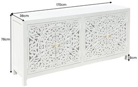 Designová komoda Felicita 170 cm bílé mango