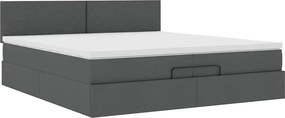 Osmanský rám postele s matrací tmavě šedý 200x200cm textil 3312251