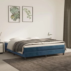 vidaXL Box spring postel tmavě modrá 180 x 200 cm samet