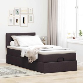Osmanský rám postele s matrací tmavě šedá 90x190cm textil 3311341
