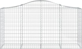 Klenuté gabionové koše 2 ks 200x50x100/120cm pozinkované železo 3145640