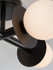 Bílé/černé kovové stropní svítidlo se skleněným stínidlem 37x51 cm Pielo – Nova Luce