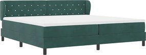 Postel s boxspringem s matrací Tmavě zelená 200 x 200 cm samet 3340355
