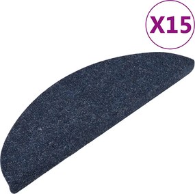 Samolepicí nášlapy na schody 15 ks 56x17x3 cm modré 136393