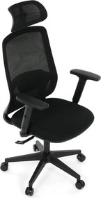 Kancelářská  ergonomická  židle NOKA — síť / látka, černá